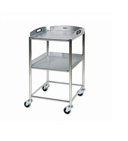 SURGICAL TROLLEY WITH 2 SHELVES - STAINLESS STEEL | Physiomedonline